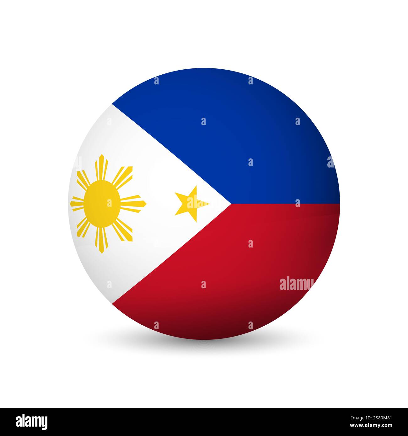 Philippines flag - 3D sphere in colours of flag representing a country ...