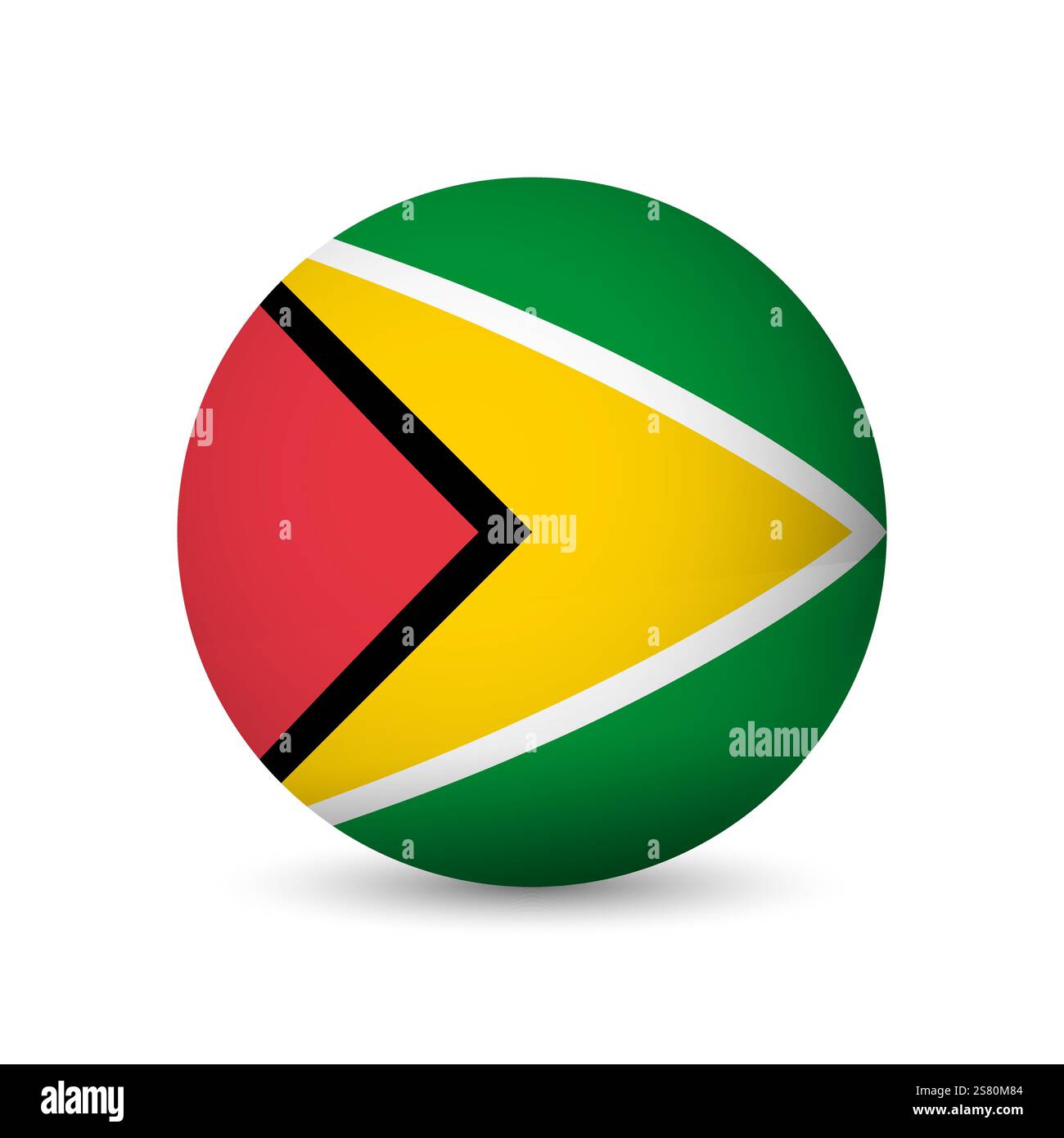 Guyana flag - 3D sphere in colours of flag representing a country ...