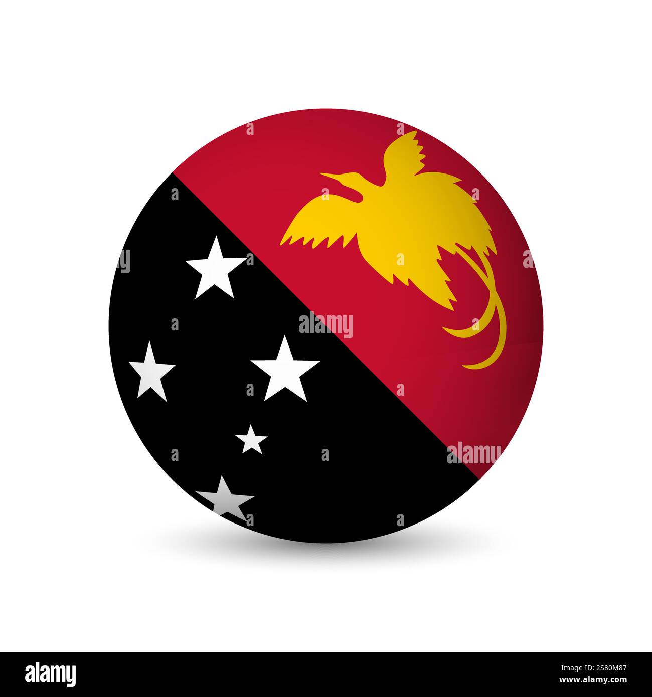 Papua New Guinea flag - 3D sphere in colours of flag representing a ...