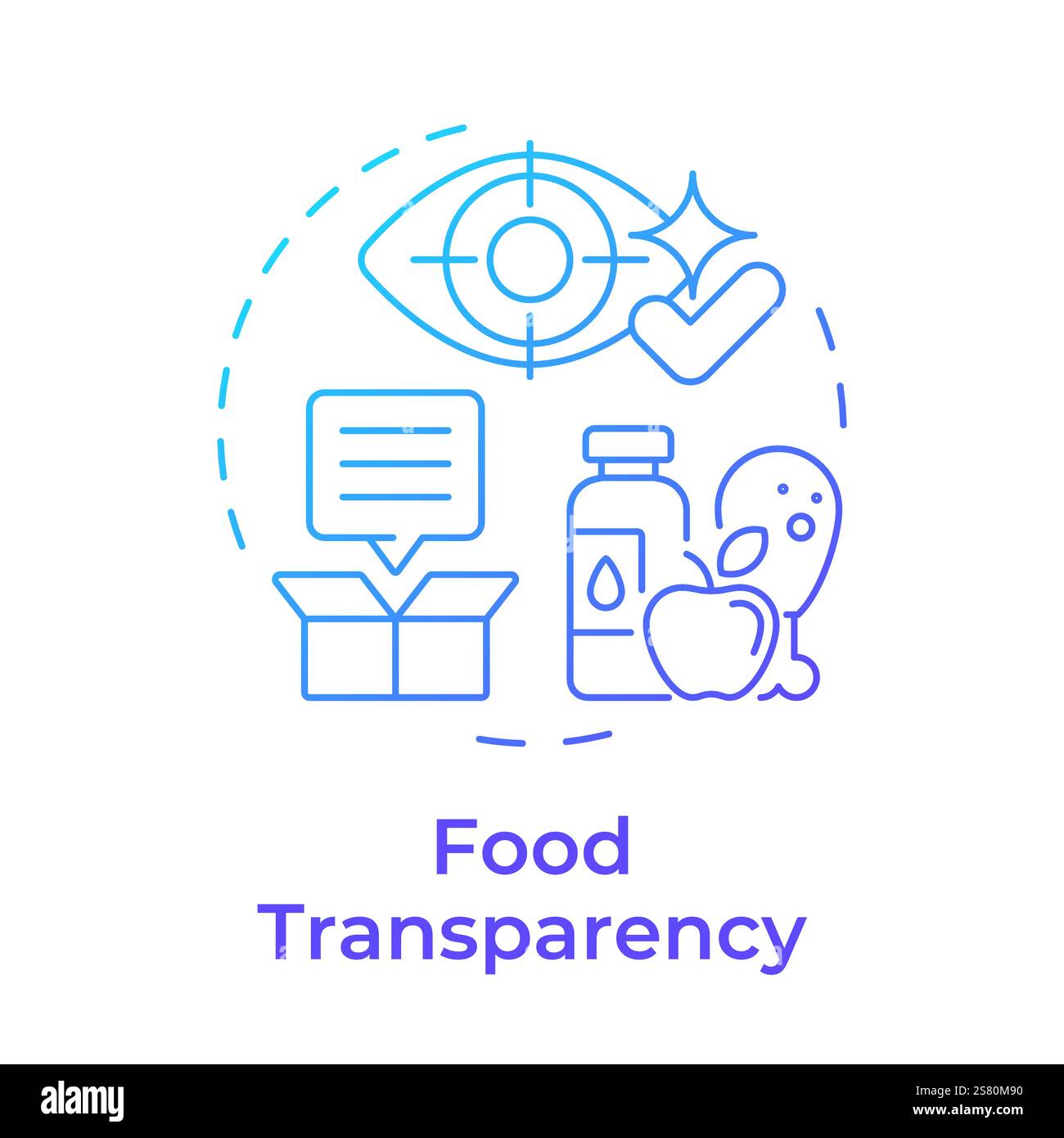 Food transparency blue gradient concept icon Stock Vector Image & Art ...