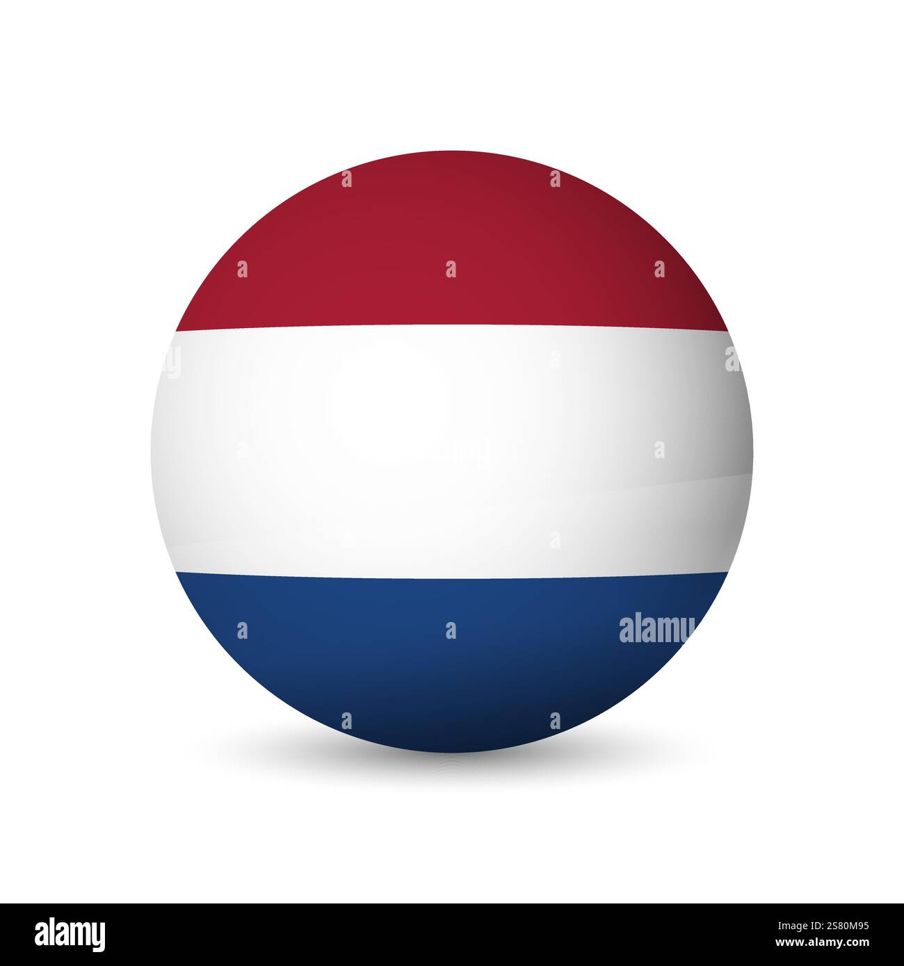 Netherlands flag - 3D sphere in colours of flag representing a country ...