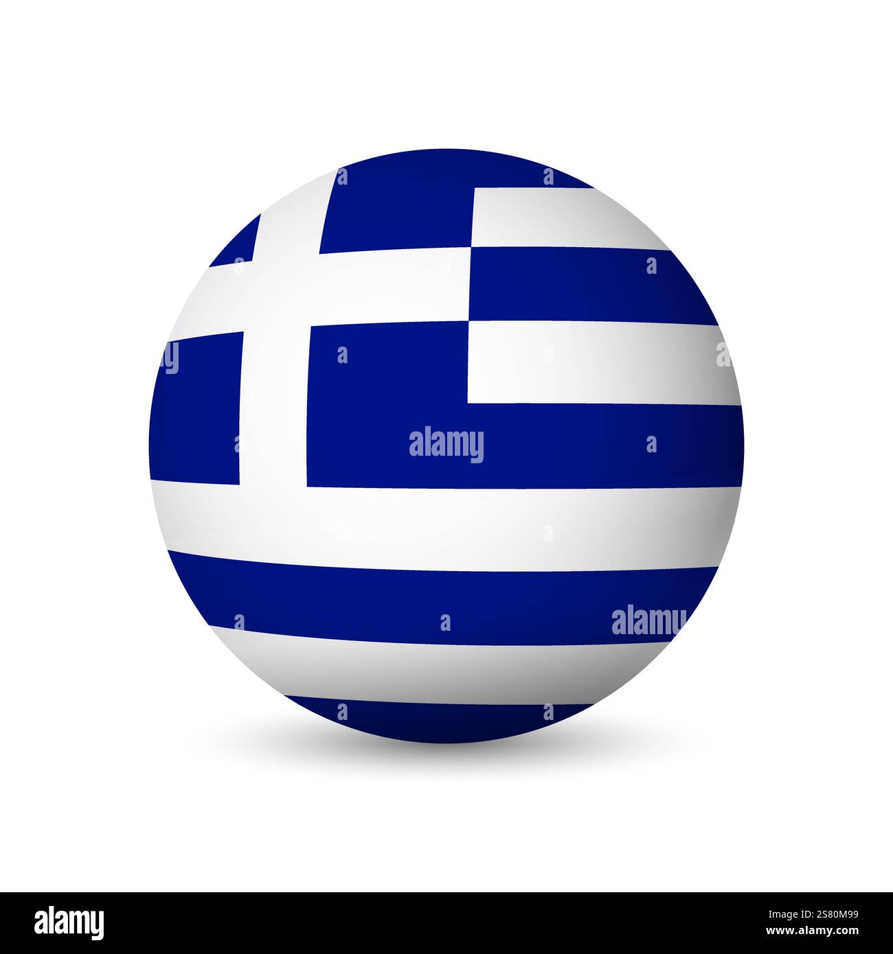 Greece flag - 3D sphere in colours of flag representing a country cultural identity and heritage ...