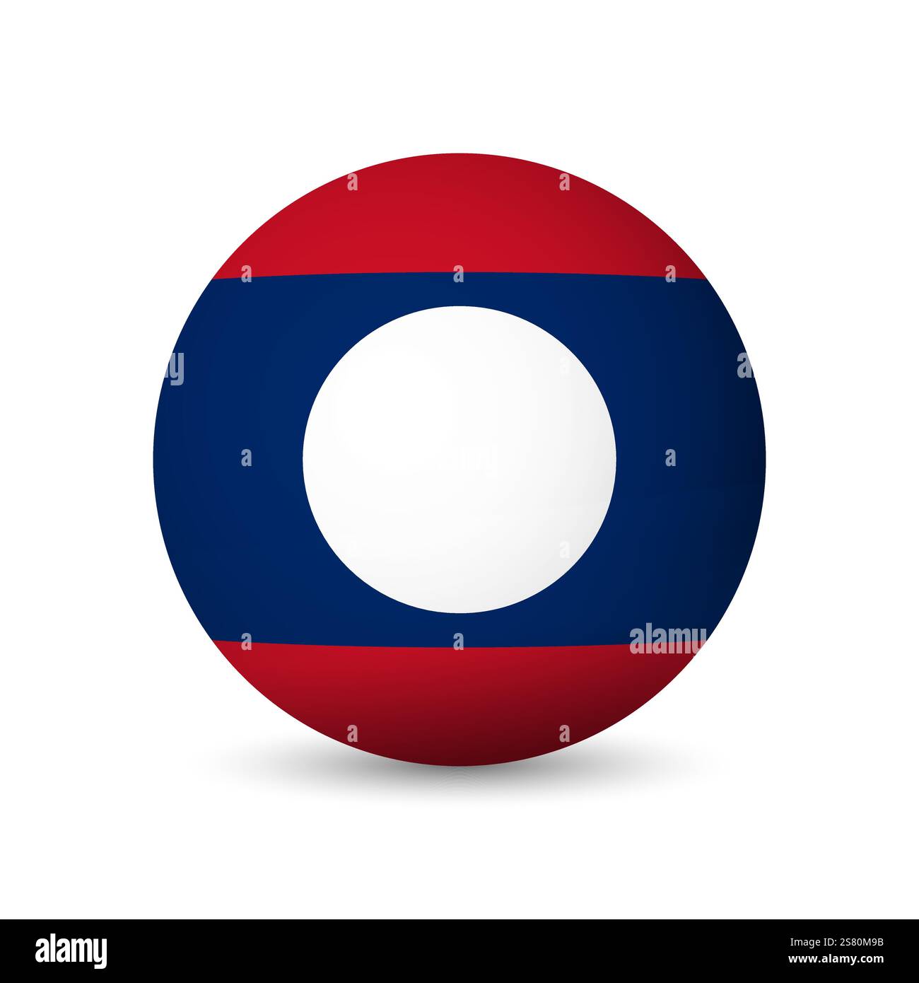 Laos flag - 3D sphere in colours of flag representing a country cultural identity and heritage ...