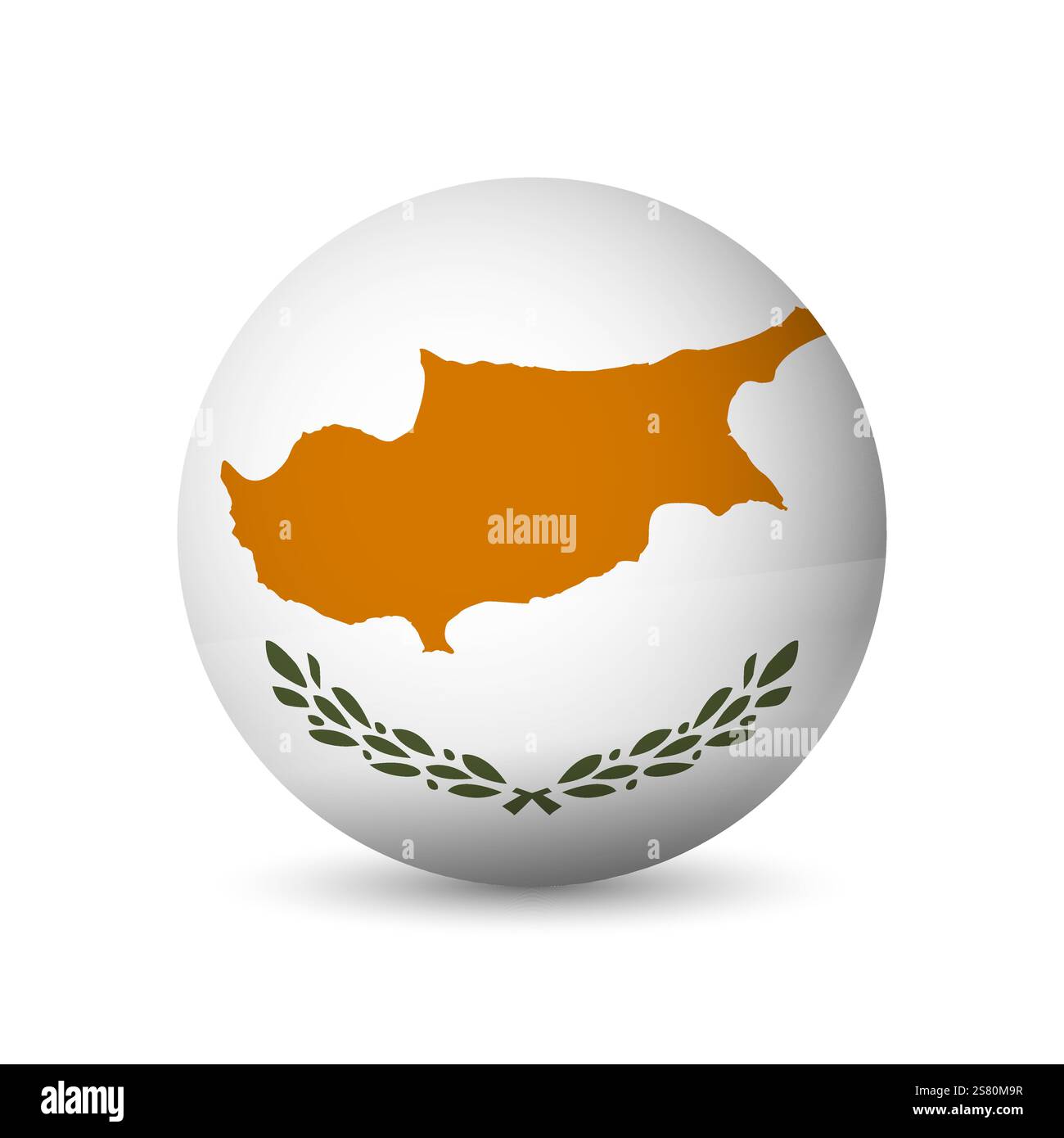Cyprus flag - 3D sphere in colours of flag representing a country ...