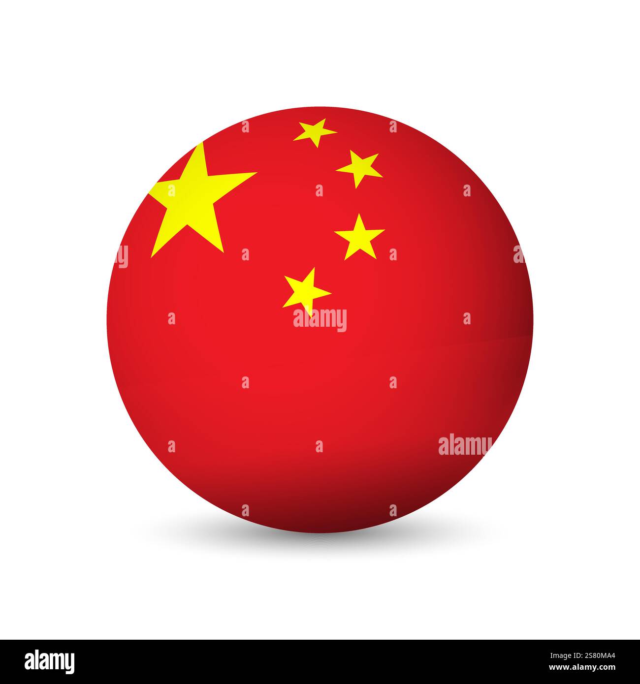 China flag - 3D sphere in colours of flag representing a country ...