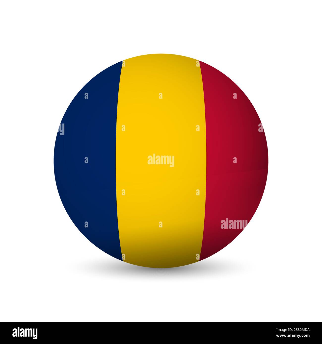 Chad flag - 3D sphere in colours of flag representing a country ...