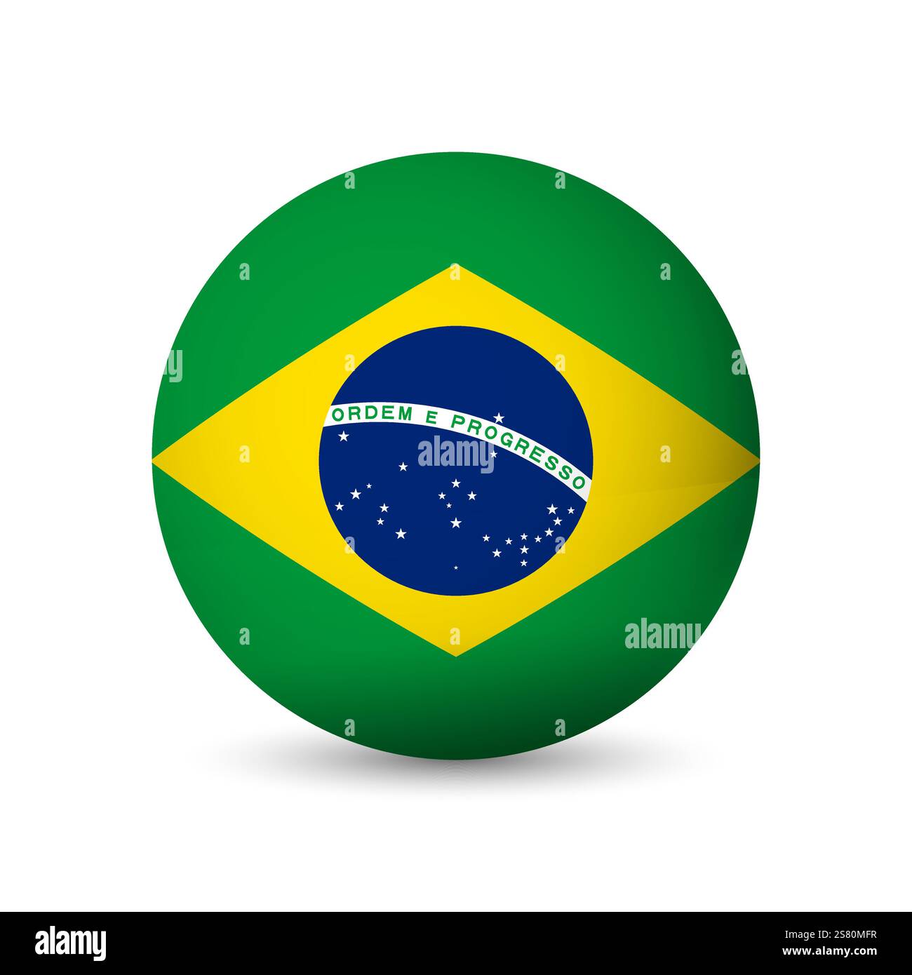 Brazil flag - 3D sphere in colours of flag representing a country ...