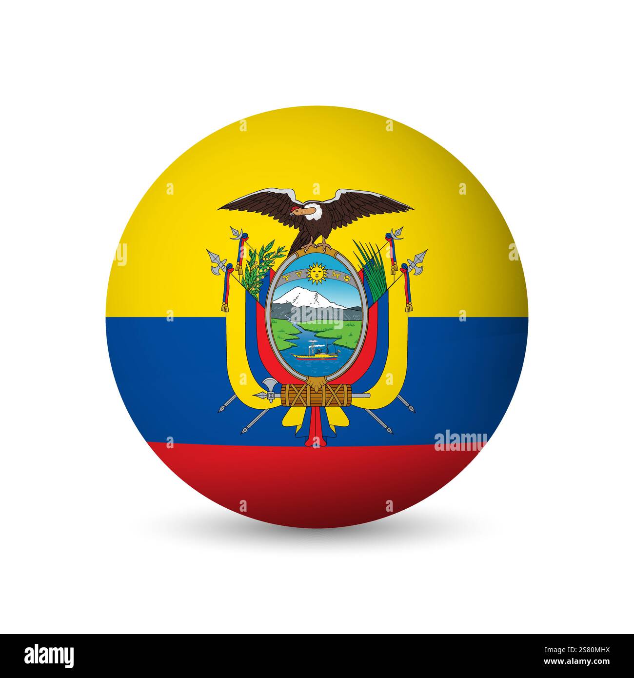 Ecuador flag - 3D sphere in colours of flag representing a country ...