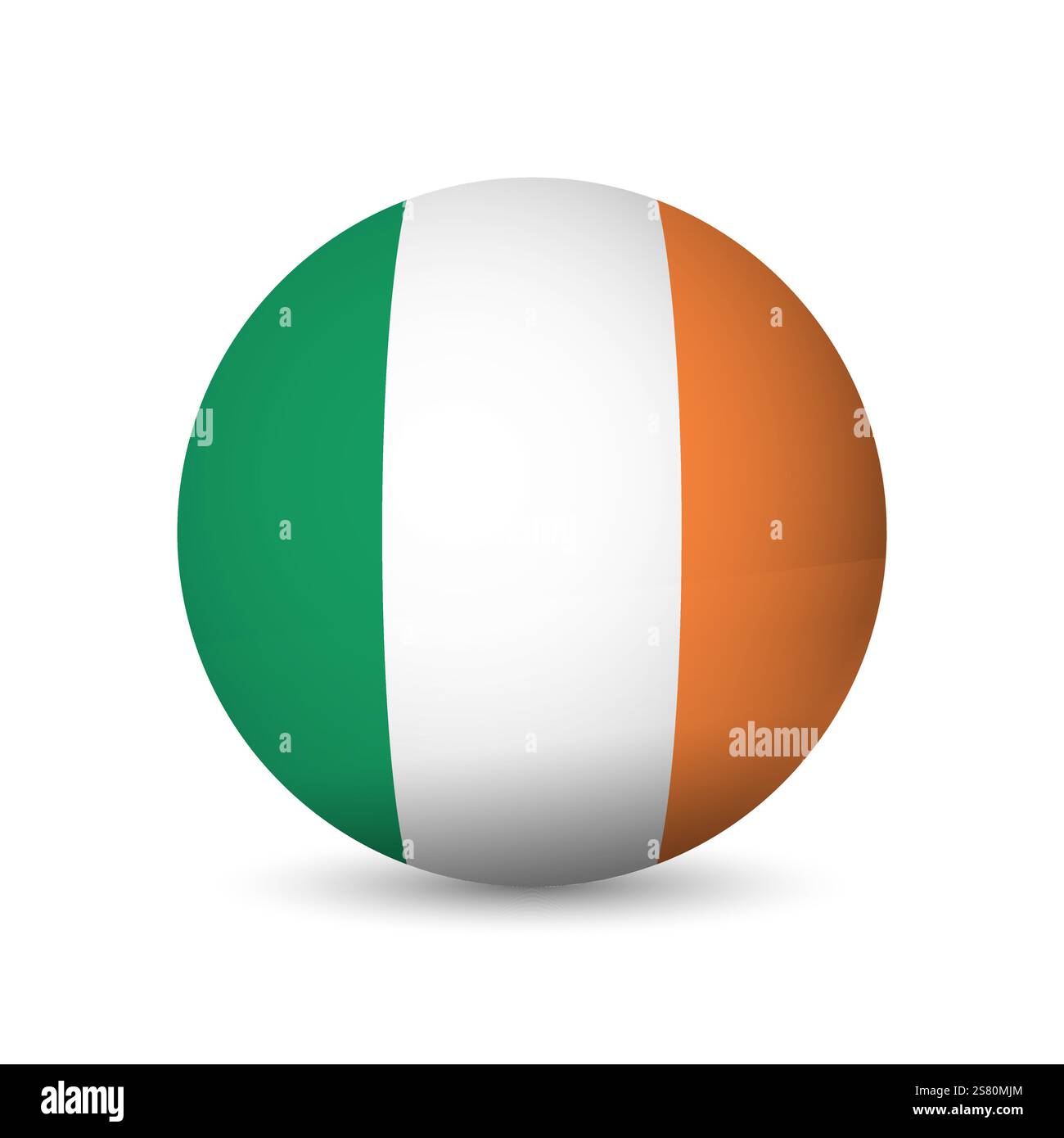 Ireland flag - 3D sphere in colours of flag representing a country ...