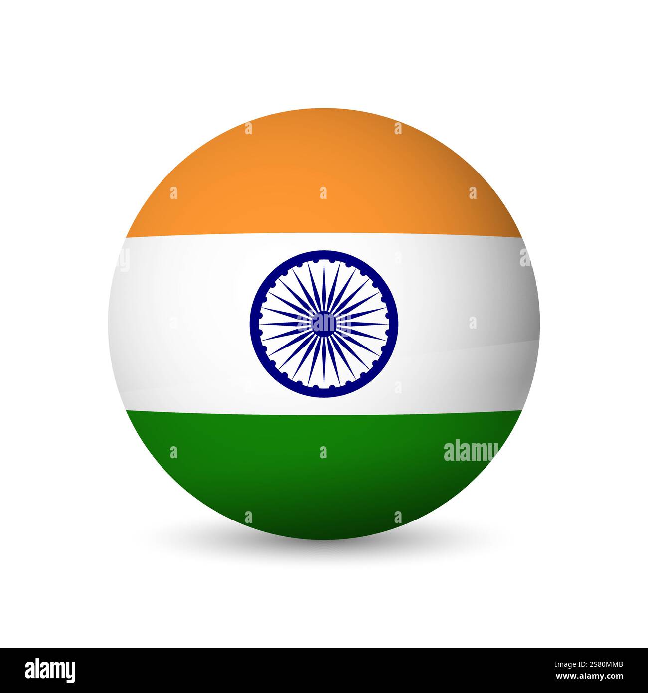 India flag - 3D sphere in colours of flag representing a country ...