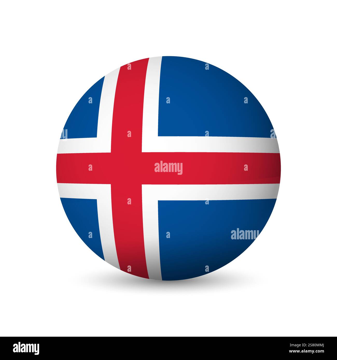 Iceland flag - 3D sphere in colours of flag representing a country ...