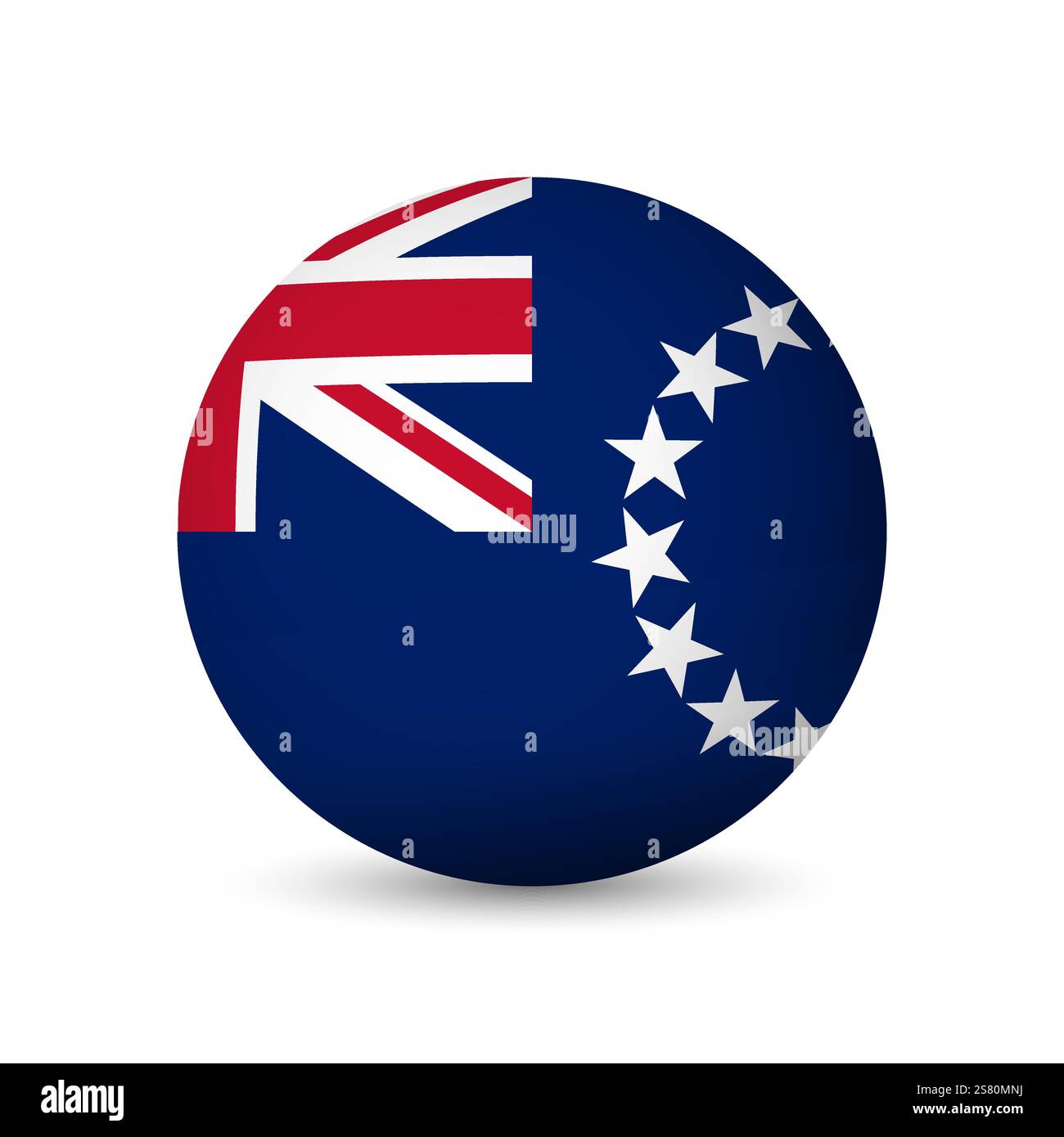 Cook Islands flag - 3D sphere in colours of flag representing a country ...