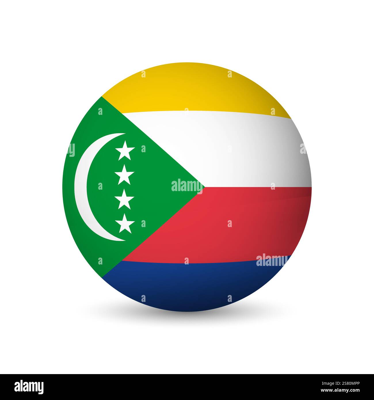Comoros flag - 3D sphere in colours of flag representing a country ...
