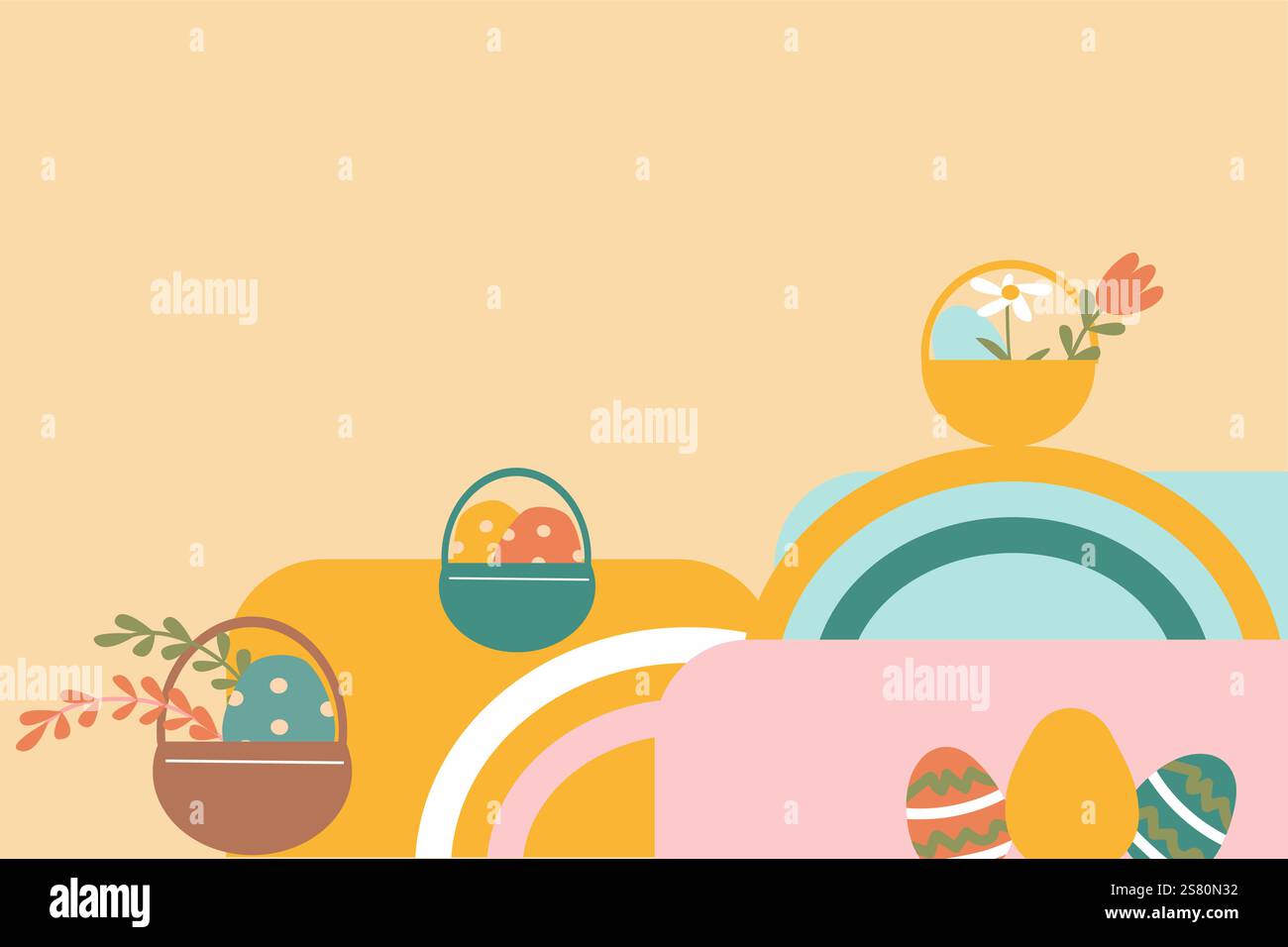 Flower arrangement baskets Stock Vector Images - Alamy