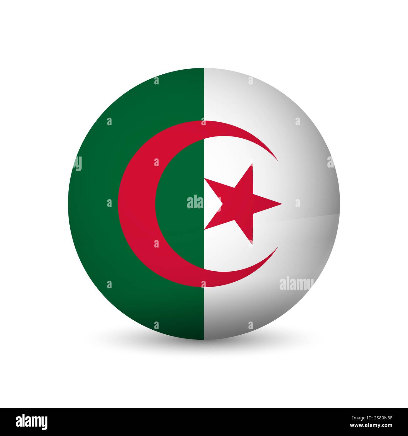 Algeria flag - 3D sphere in colours of flag representing a country ...