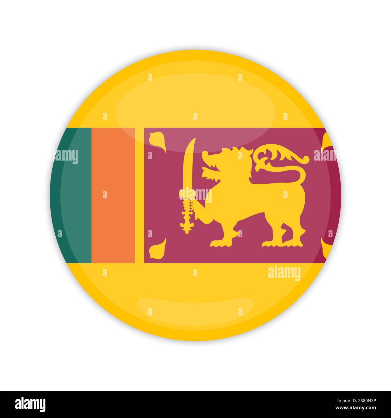 Sri Lanka round badge icon. Sri Lanka national flag button. Vector ...