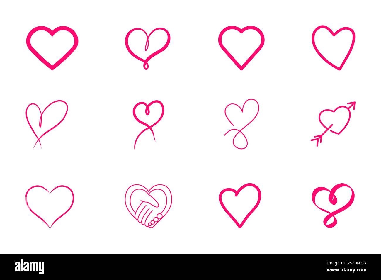 Set of Love heart icon white background vector file Stock Vector Image ...