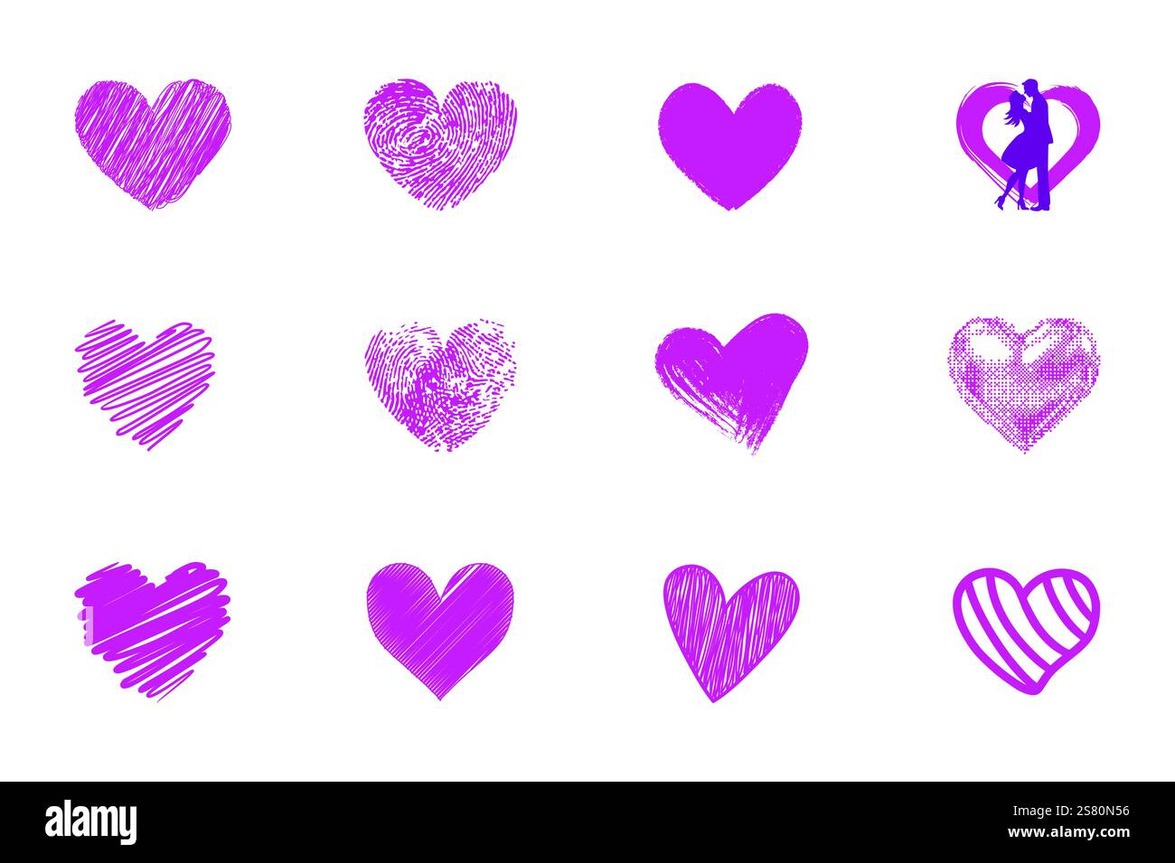 Set of Love heart icon white background vector file Stock Vector Image ...