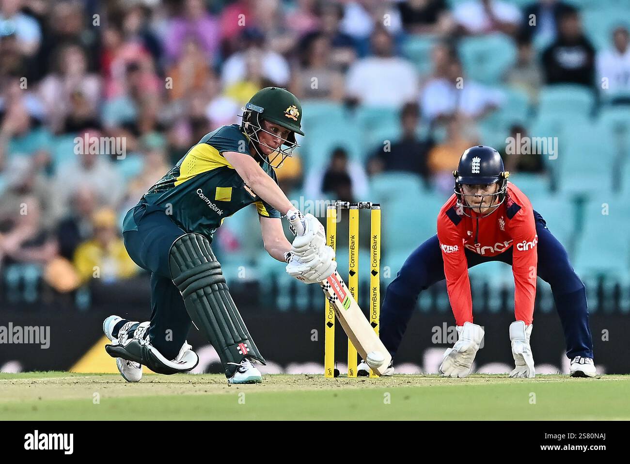 Beth Mooney of Australia seen in action during game one of the Women's ...
