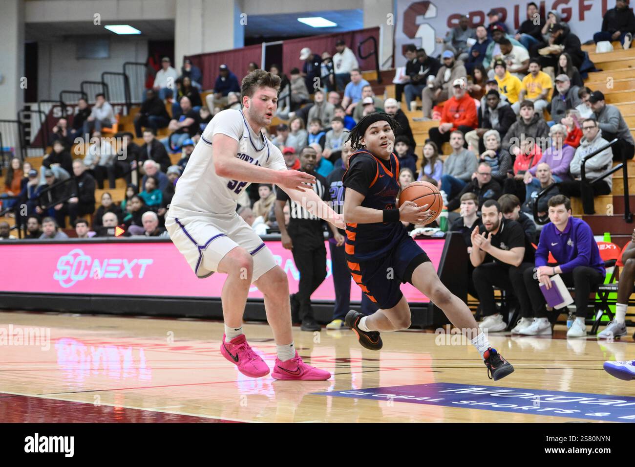 SPRINGFIELD, MA - JANUARY 20: Myles Walker of Roosevelt (2) drives past ...