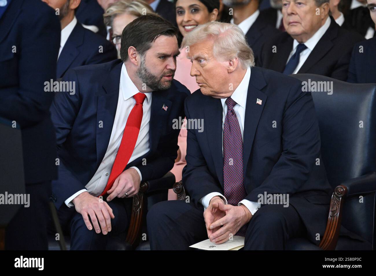 President-elect Donald Trump speaks with Vice President-elect J.D ...