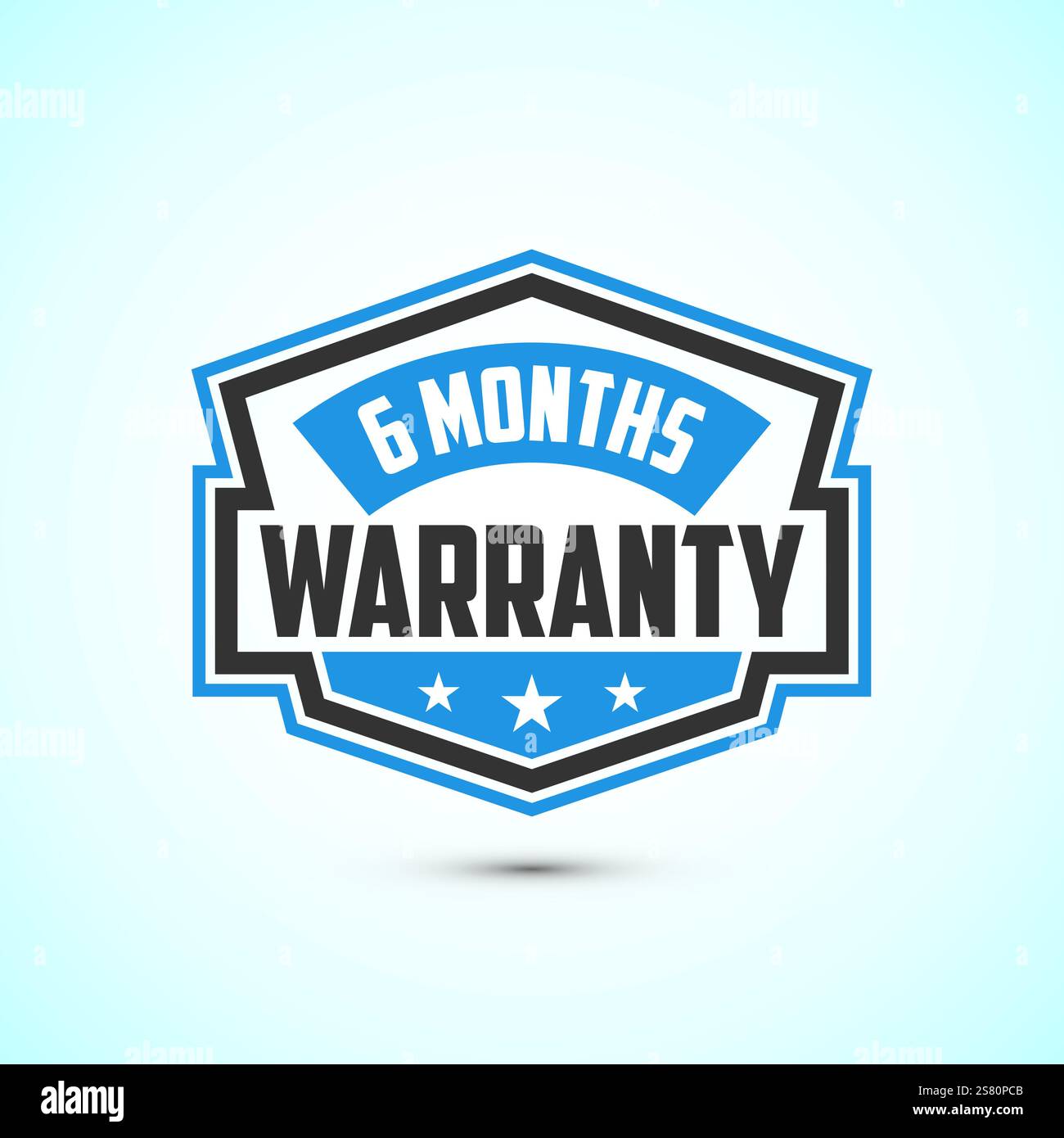 Advertising 6 months warranty emblem for label, icon, logo, badge ...