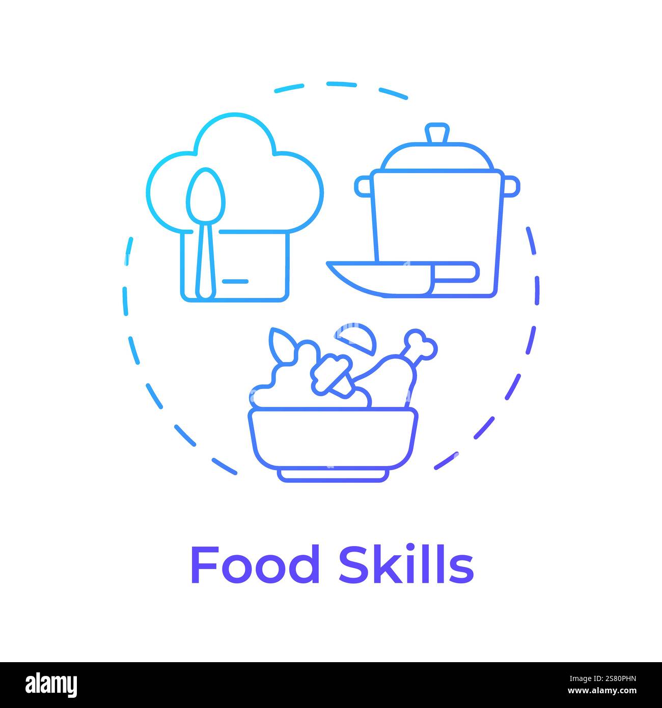 Food skills blue gradient concept icon Stock Vector Image & Art - Alamy