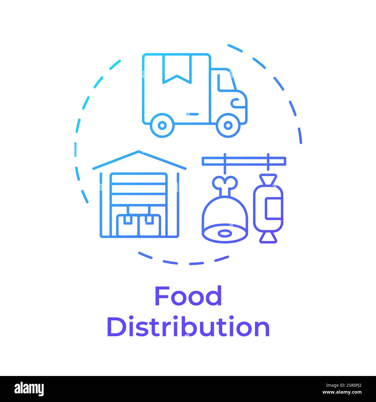 Food distribution blue gradient concept icon Stock Vector Image & Art ...