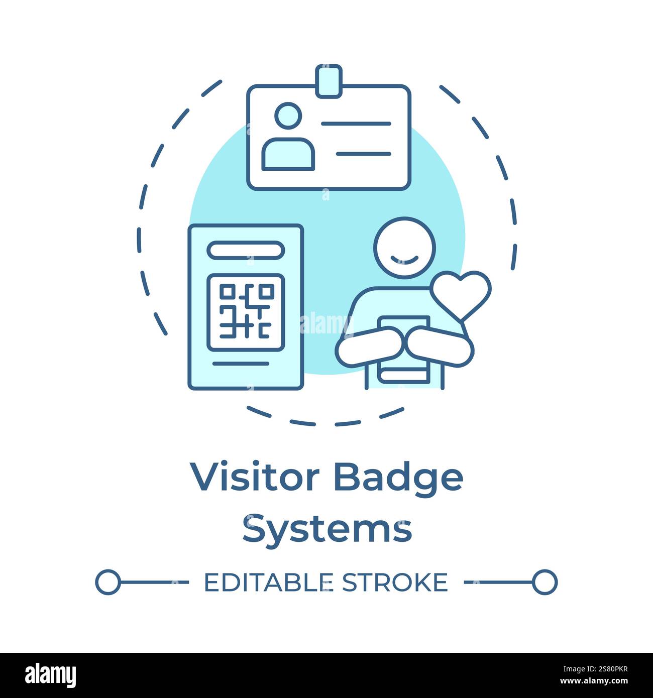 Visitor badge systems soft blue concept icon Stock Vector Image & Art ...