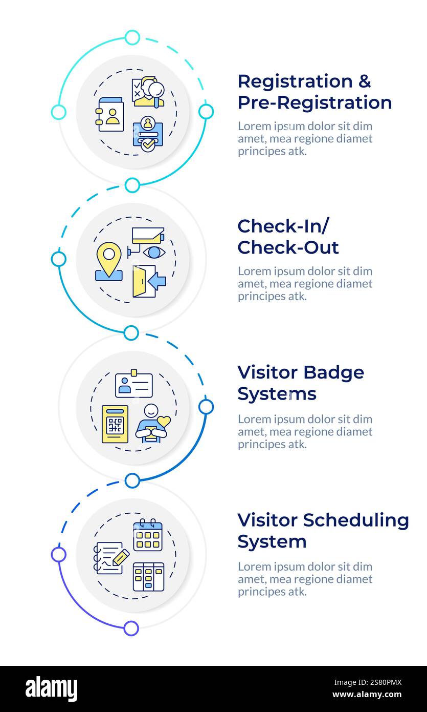 Visitors management infographic design template Stock Vector Image ...