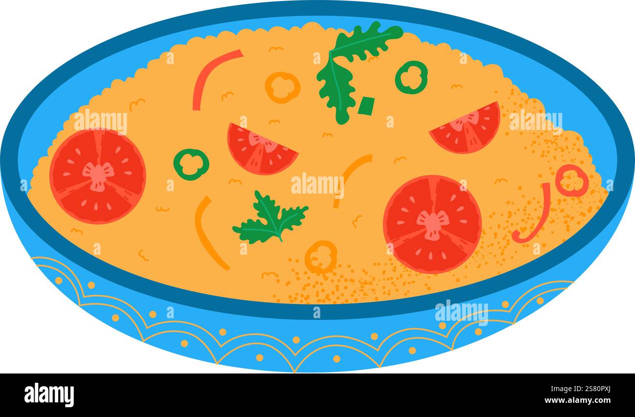 Couscous with tomatoes and pepper. Traditional Middle Eastern ...