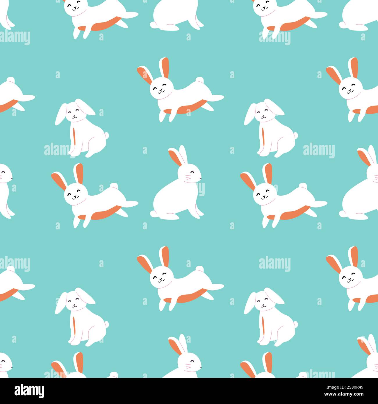 Easter rabbits seamless spring Stock Vector Images - Alamy
