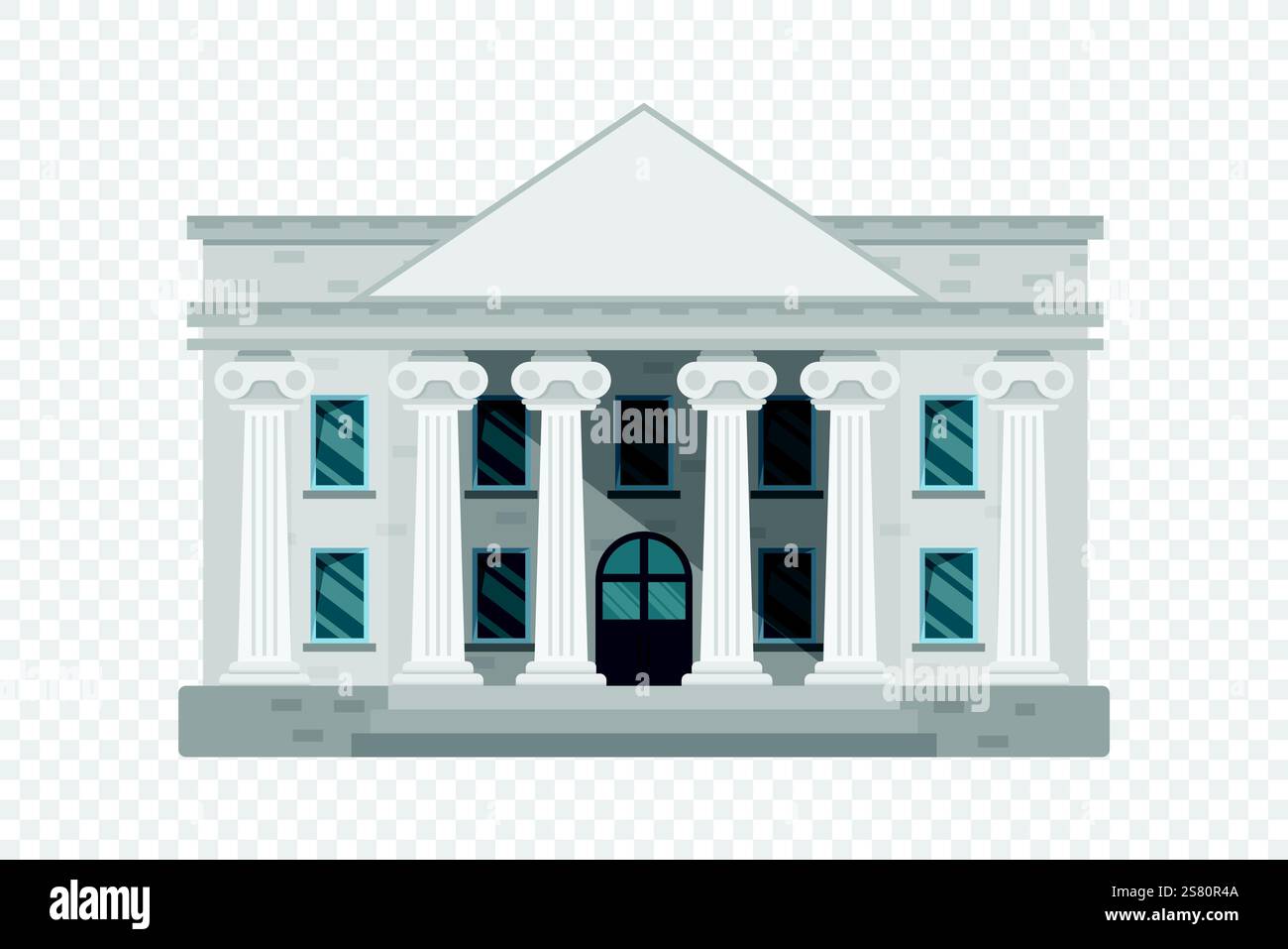 Bank building icon in flat style. Financing department vector ...