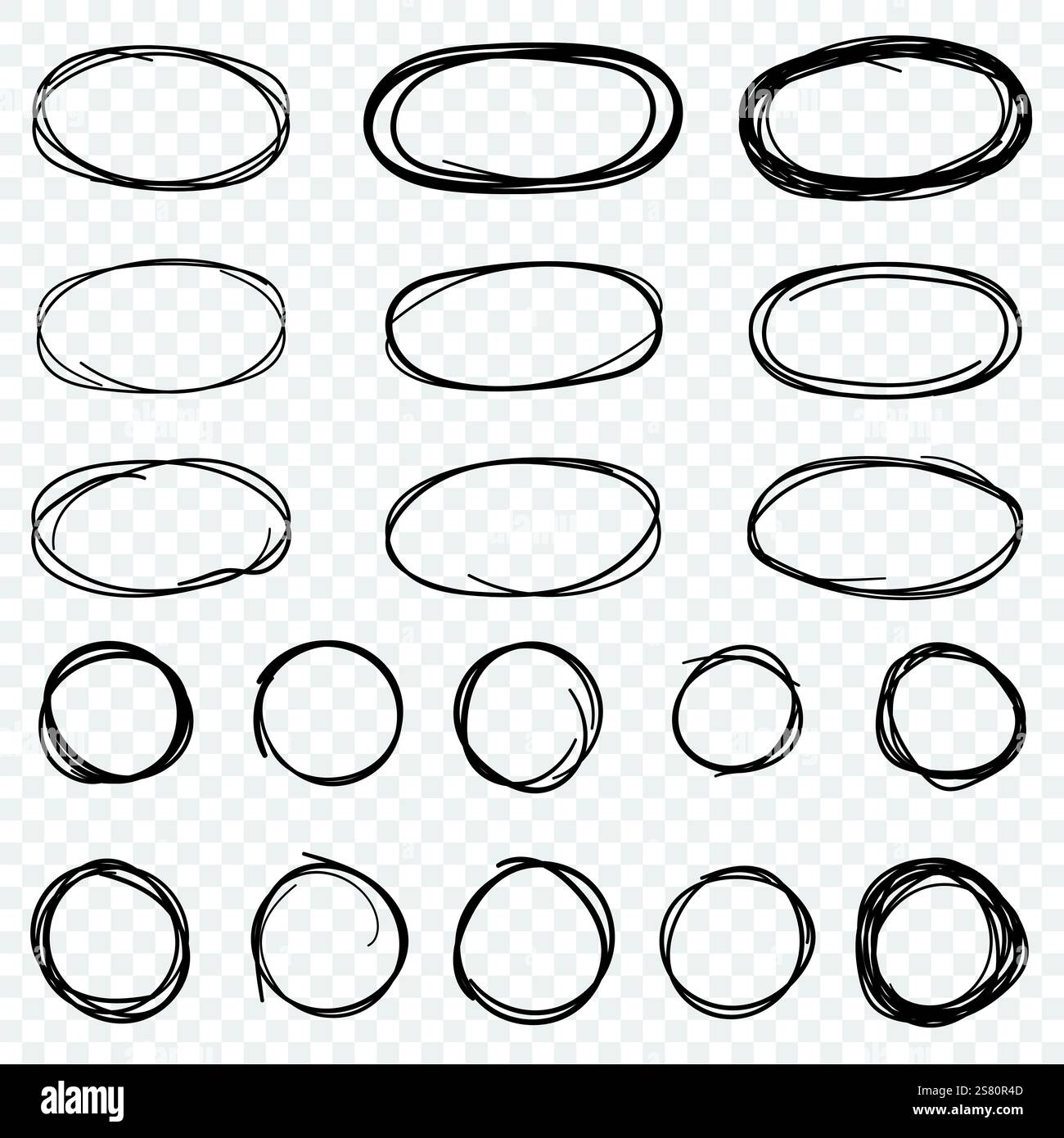 Circle line sketch icon in hand drawn style. Circular scribble doodle ...