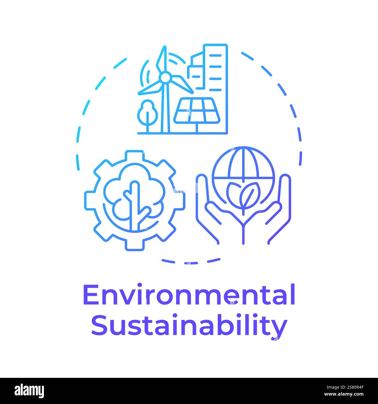 Environmental sustainability blue gradient concept icon Stock Vector ...