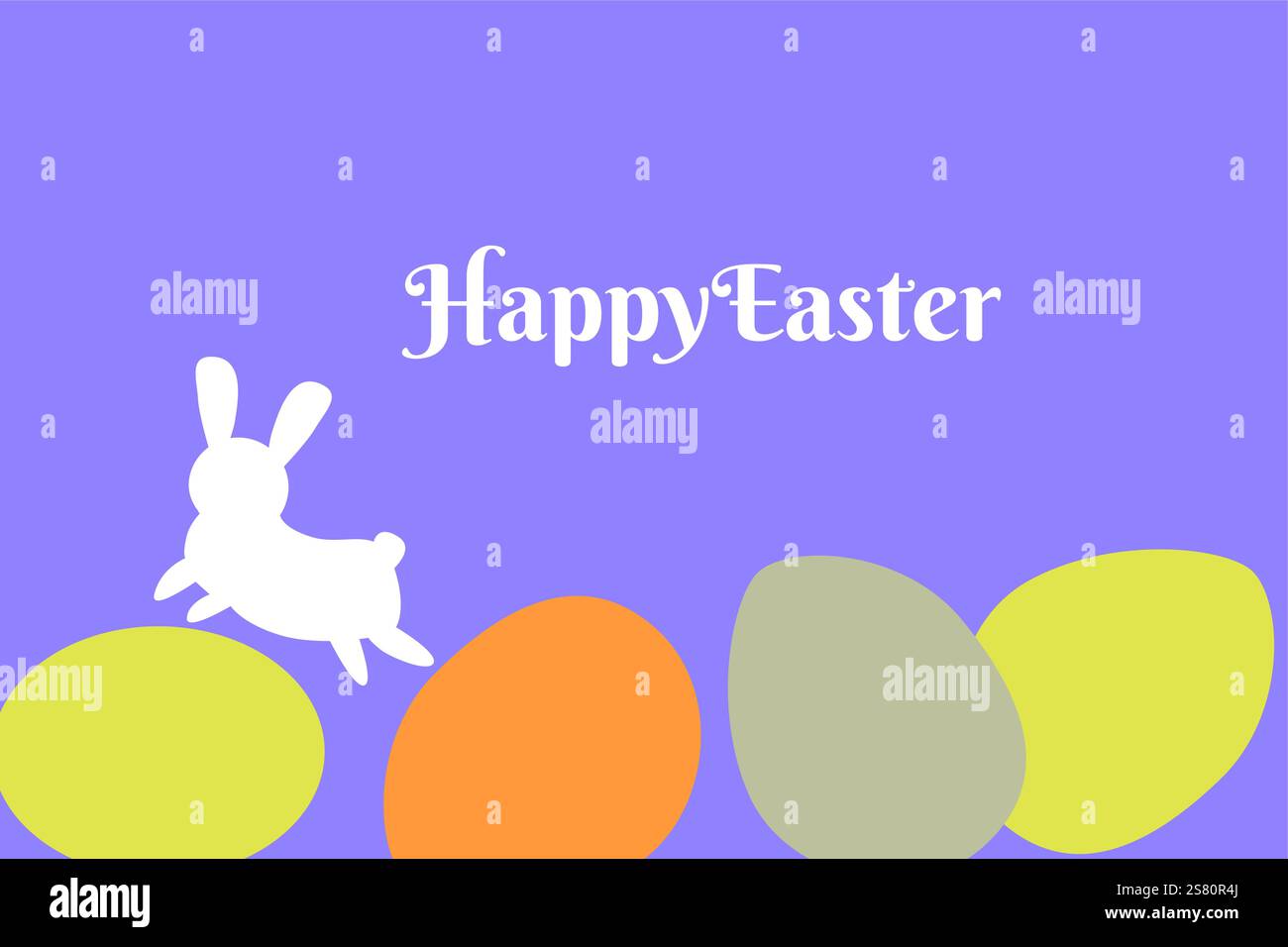 Colorful geometric easter design with bunny and eggs for seasonal ...