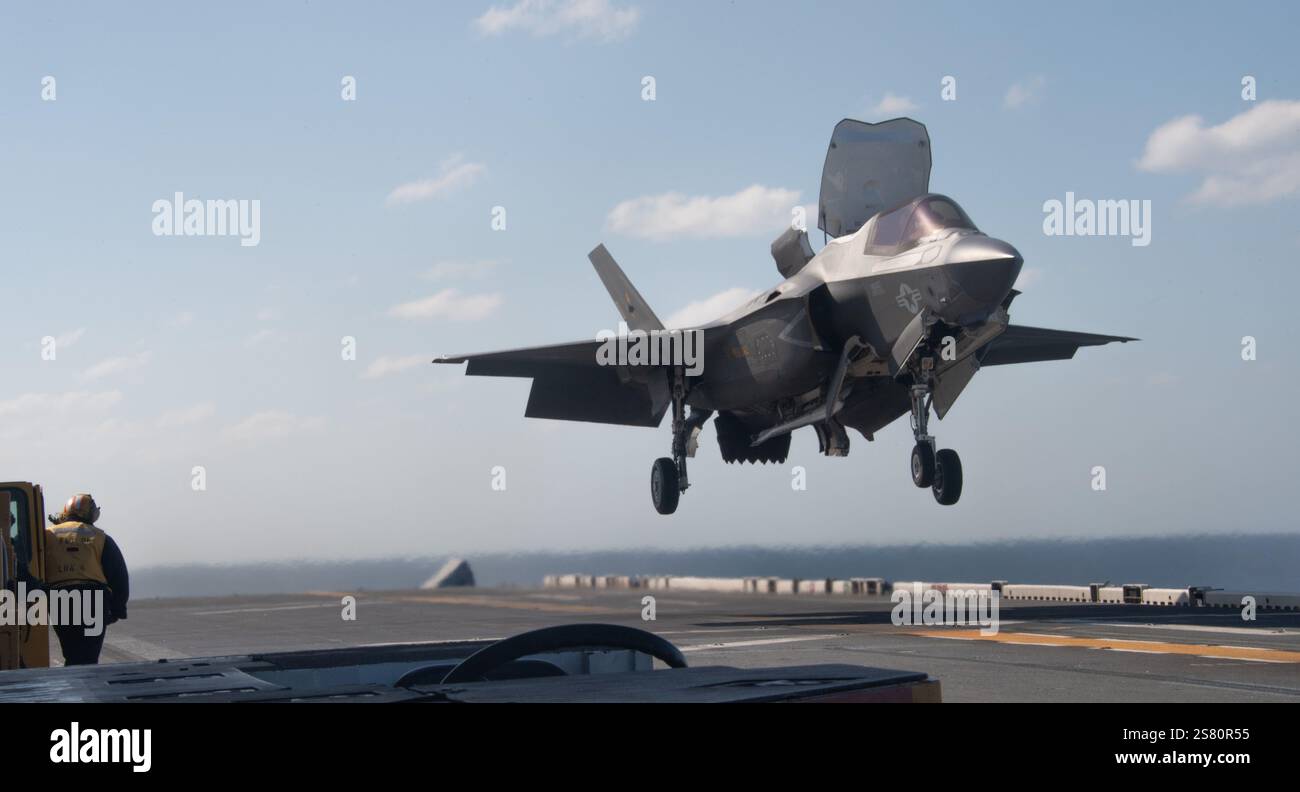 PHILIPPINE SEA (Jan. 18, 2025) An F-35B II fighter aircraft from Marine ...