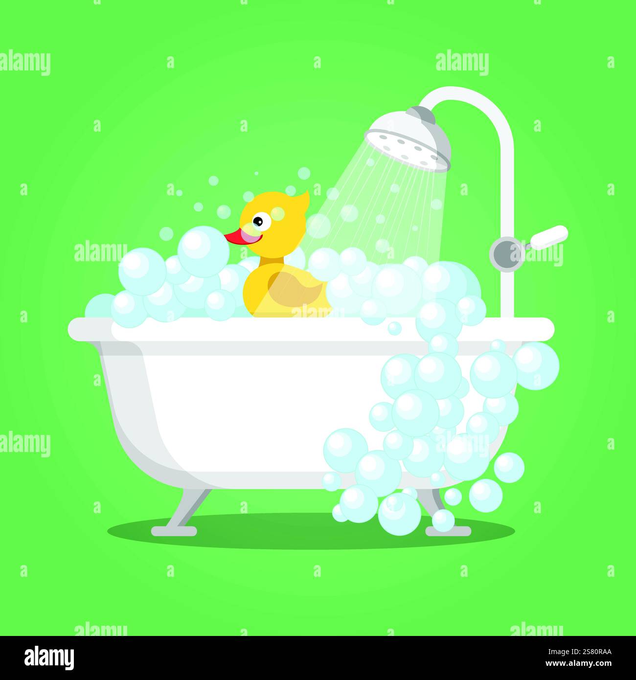 Bath icon in flat style. Bathroom vector illustration on isolated ...