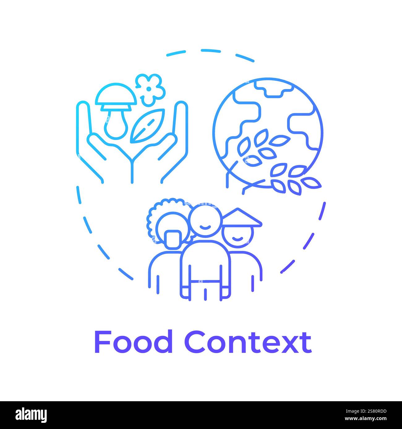 Food context blue gradient concept icon Stock Vector Image & Art - Alamy