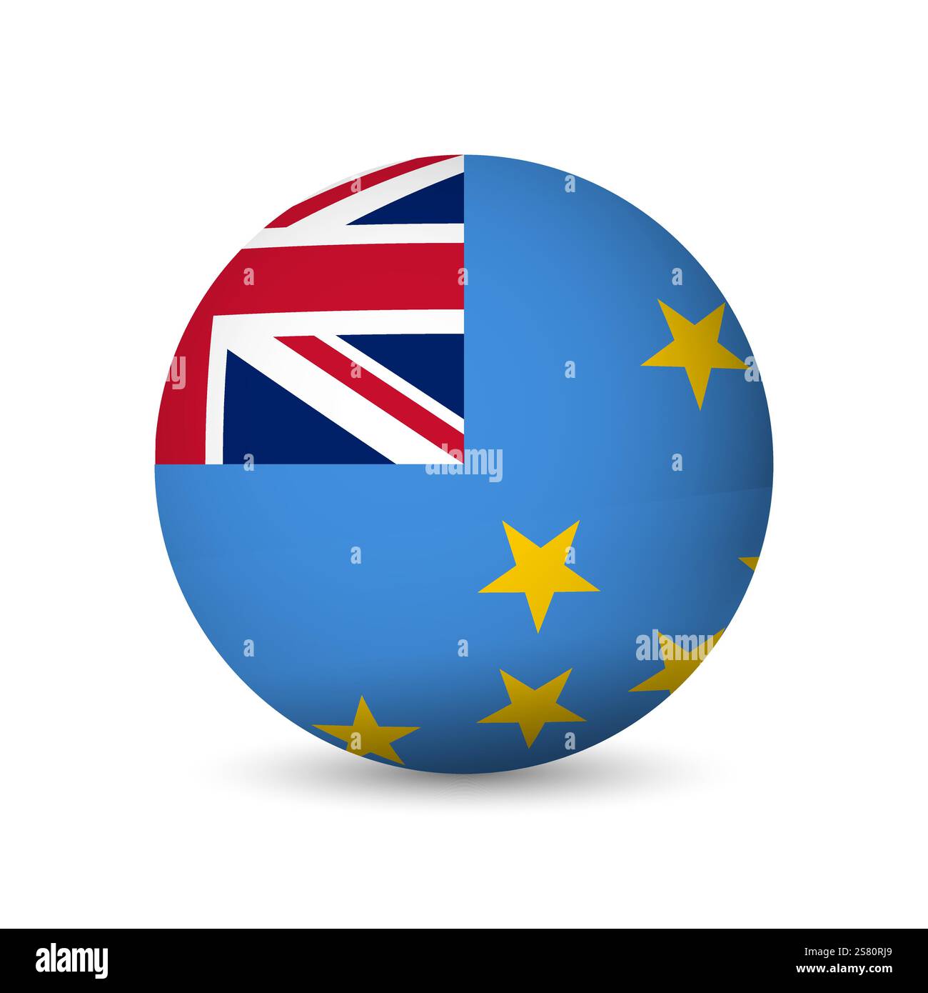 Tuvalu flag - 3D sphere in colours of flag representing a country ...