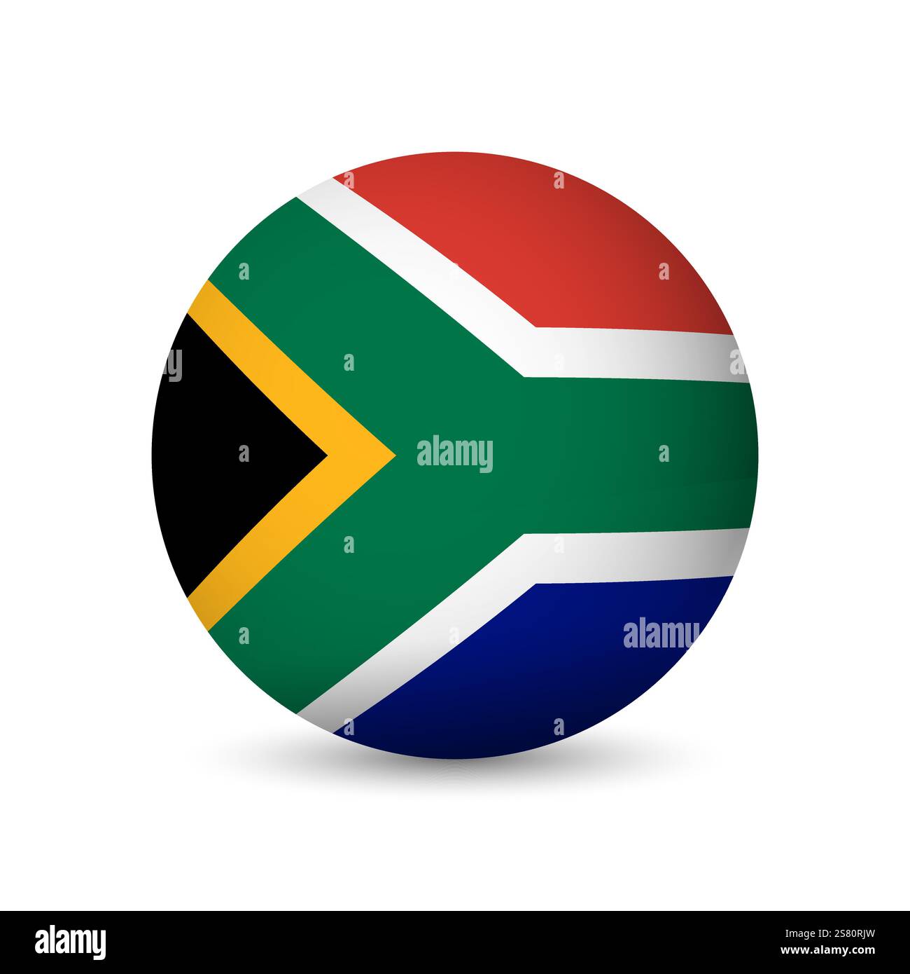 South Africa flag - 3D sphere in colours of flag representing a country ...