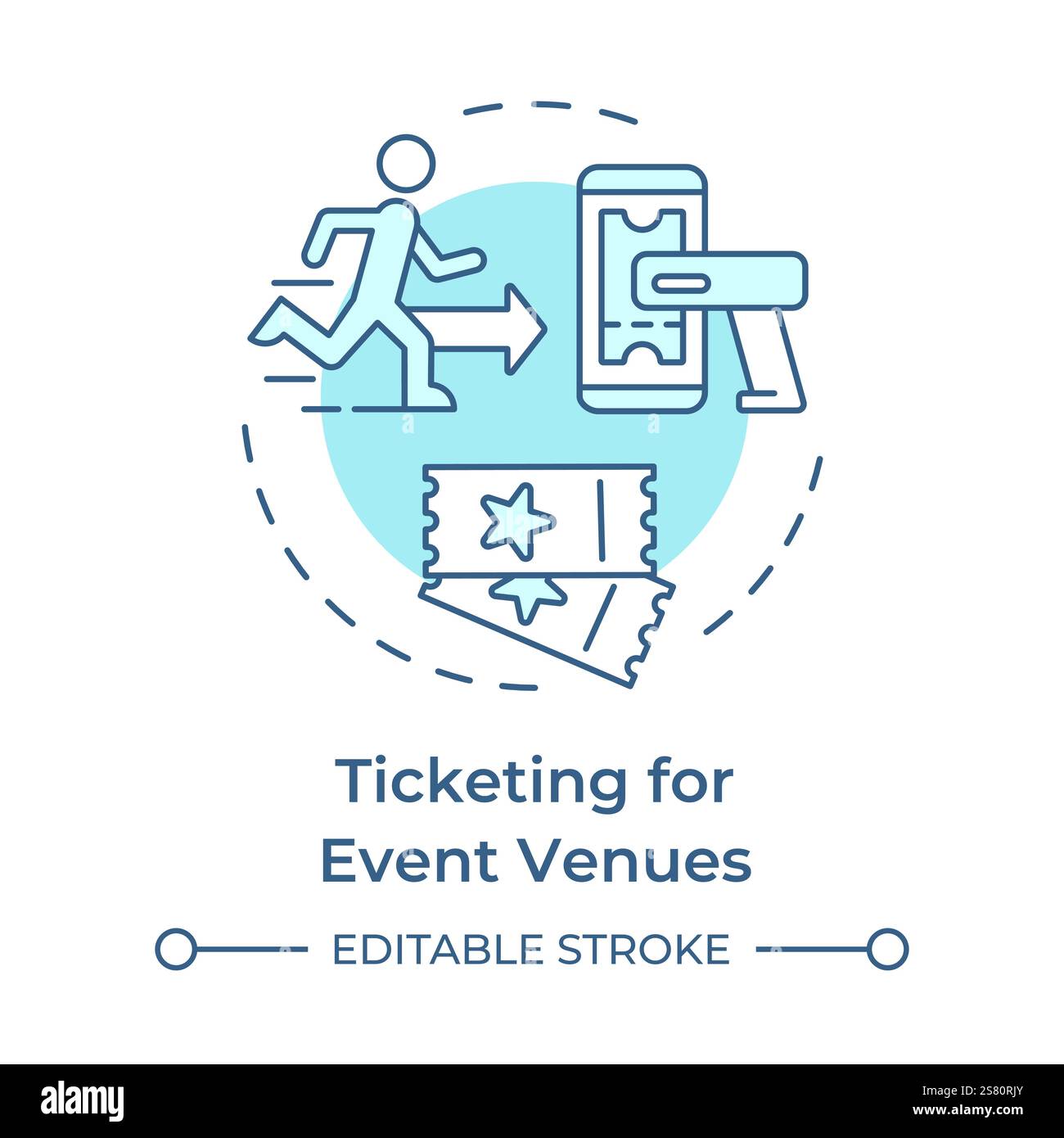 Event venues ticketing soft blue concept icon Stock Vector Image & Art ...