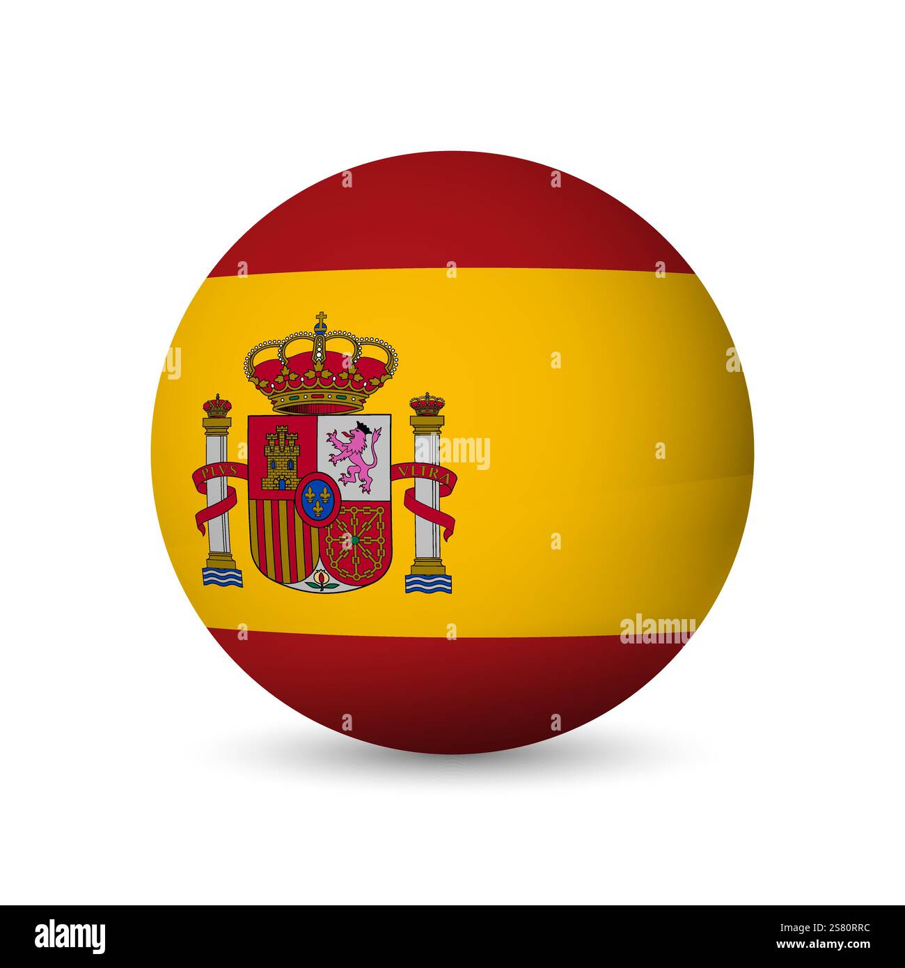 Spain flag - 3D sphere in colours of flag representing a country ...