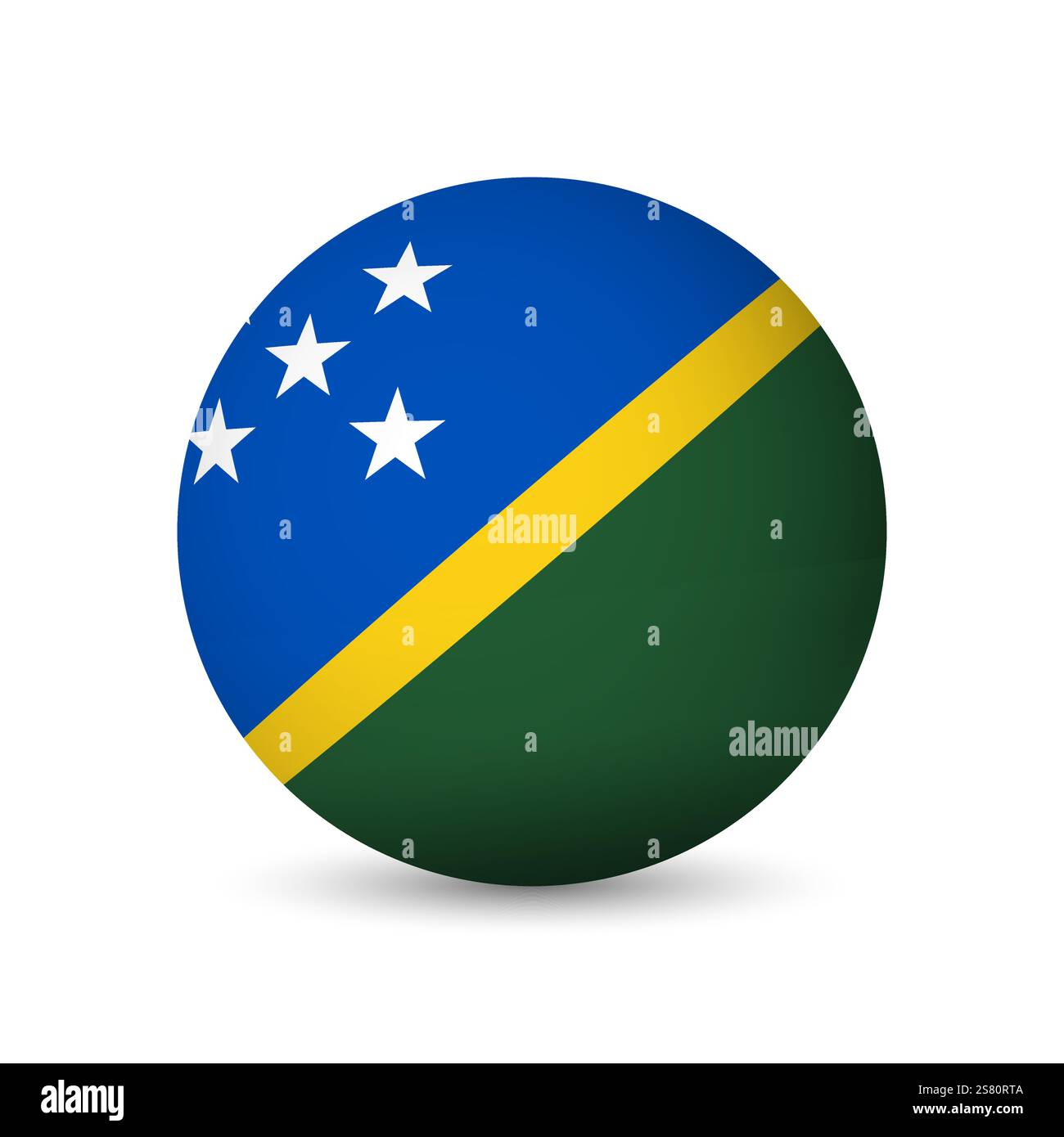Solomon Islands flag - 3D sphere in colours of flag representing a ...