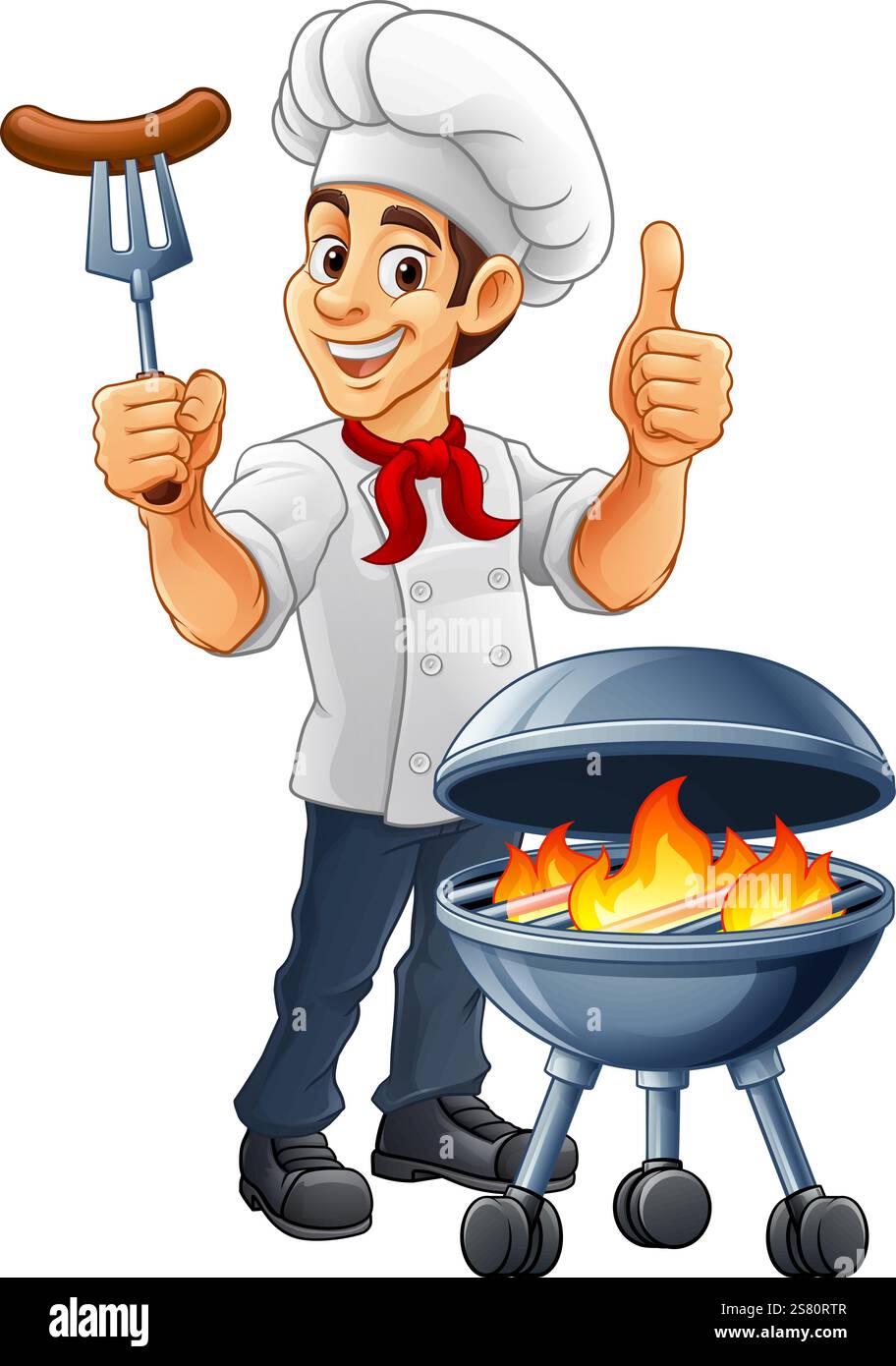 Chef Cartoon Barbecue Cook Man Mascot Character Stock Vector Image ...