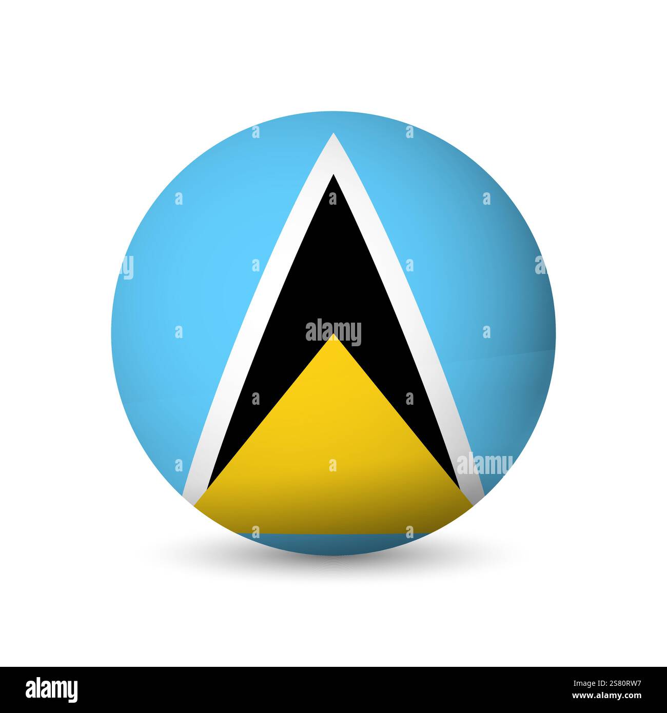 Saint Lucia flag - 3D sphere in colours of flag representing a country ...