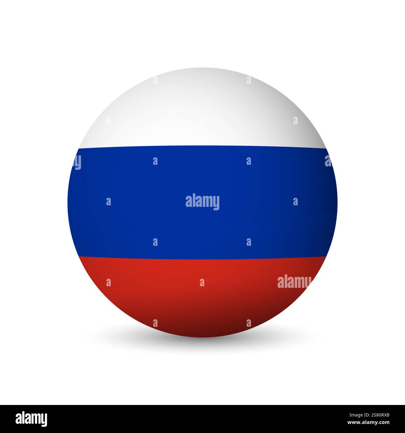 Russia flag - 3D sphere in colours of flag representing a country ...