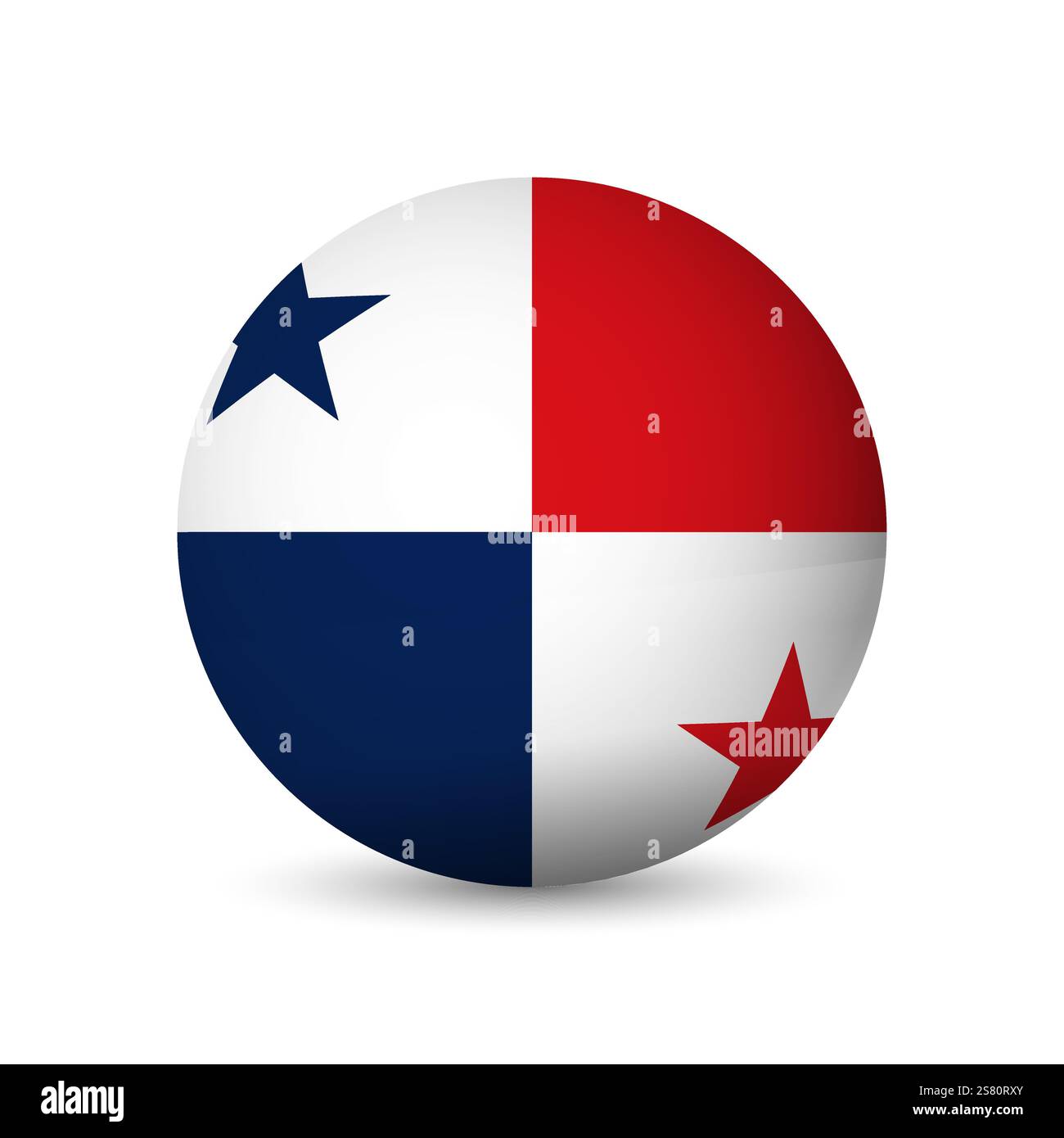 Panama flag - 3D sphere in colours of flag representing a country ...