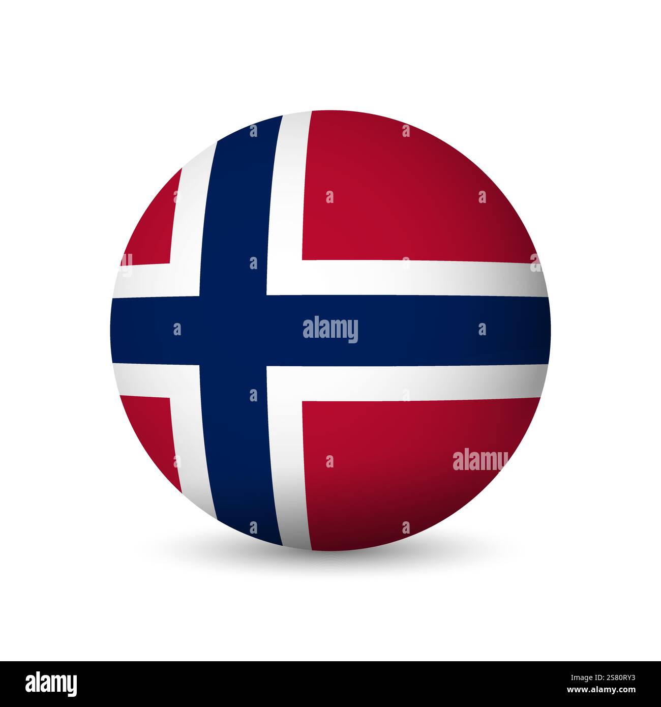 Norway flag - 3D sphere in colours of flag representing a country ...