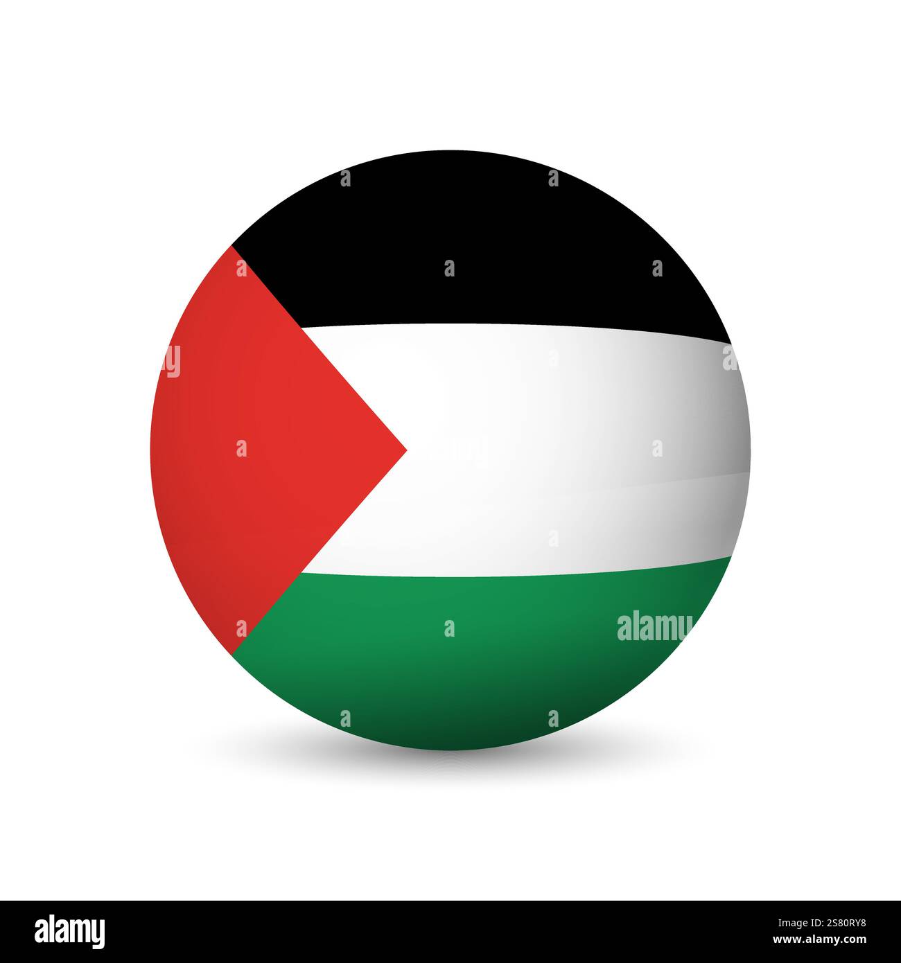 Palestine flag - 3D sphere in colours of flag representing a country ...